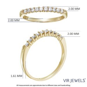 Vir Jewels 1/3 cttw Round Diamond Wedding Band for Women in 14K Yellow Gold, 10 Stones Prong Set, Size 8