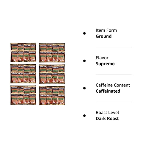 6 X 42/1.75 oz :Signature 100% Colombian Coffee, Supremo Bean Dark Roast Fine Grind, 42/1.75 oz Pouches