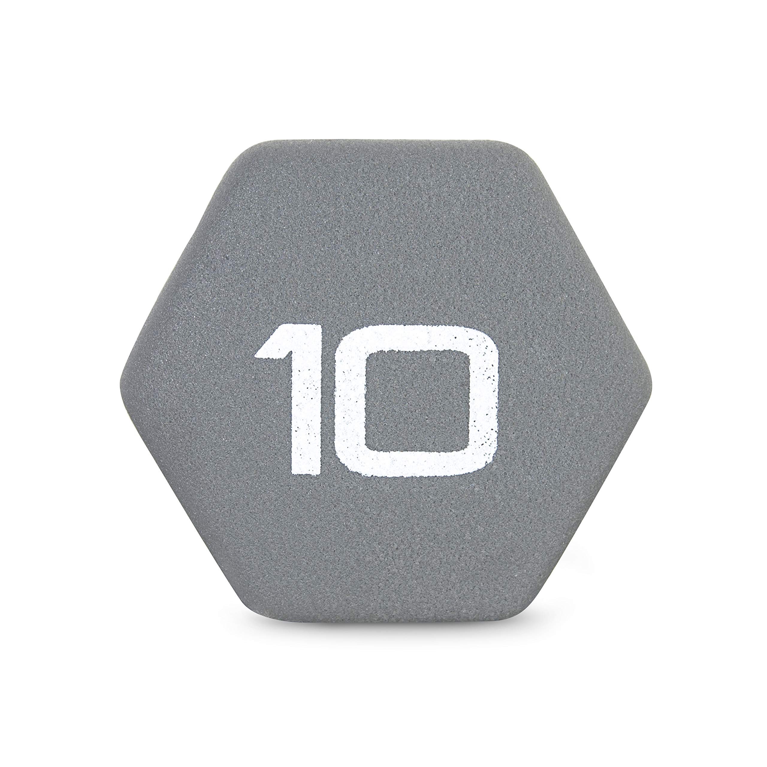 CAP Barbell Neoprene Coated Dumbbell Weight, Single, 10 Lb, Gray