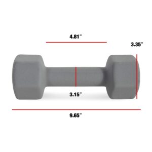 CAP Barbell Neoprene Coated Dumbbell Weight, Single, 10 Lb, Gray