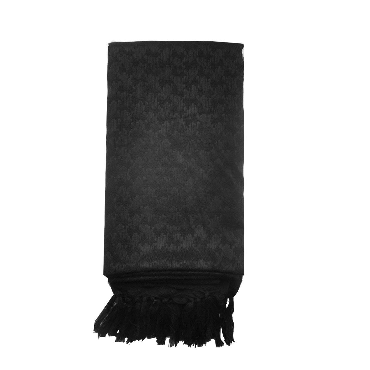 Explore Land Cotton Shemagh Tactical Desert Scarf Wrap (Black)