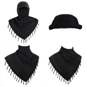 Explore Land Cotton Shemagh Tactical Desert Scarf Wrap (Black)