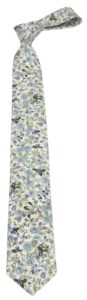 mens charm 100% cotton floral print ties - slim neckties - wedding - groomsmen (sage green and blue)