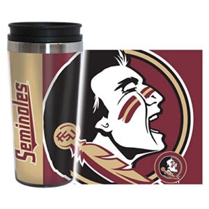 boelter brands ncaa florida state seminoles hype full wrap travel tumbler, 14-ounce