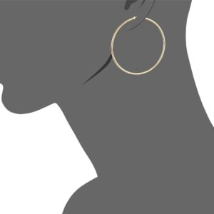 14k Gold Round Polished Hoop Earrings, (50mm) 2" Diameter (Yellow Gold)