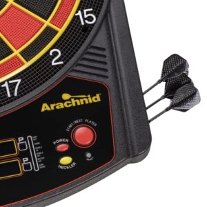 Arachnid Cricket Pro 450 Electronic Dartboard Features 31 Games with 178 Variations and Includes Two Sets of Soft Tip Darts , Black/Red, 19.00 x 1.00 x 19.00 inches