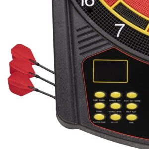 Arachnid Cricket Pro 450 Electronic Dartboard Features 31 Games with 178 Variations and Includes Two Sets of Soft Tip Darts , Black/Red, 19.00 x 1.00 x 19.00 inches