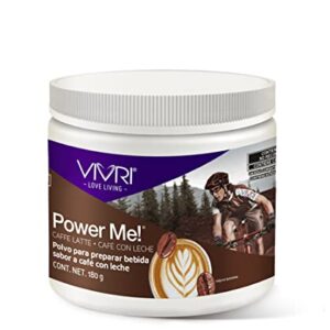 VIVRI Power Me! Caffe Latte | Natural Energy drink coffee | 30 Servings | With Green Tea, Yerba Mate, Guarana, Vitamins B12, B6, stevia, B Complex & Niacin tea | Add Water, Shake, & Enjoy