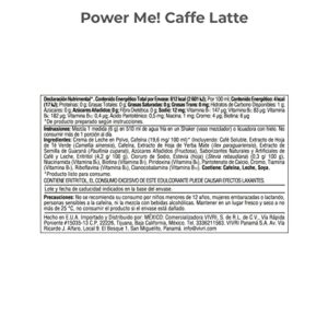 VIVRI Power Me! Caffe Latte | Natural Energy drink coffee | 30 Servings | With Green Tea, Yerba Mate, Guarana, Vitamins B12, B6, stevia, B Complex & Niacin tea | Add Water, Shake, & Enjoy