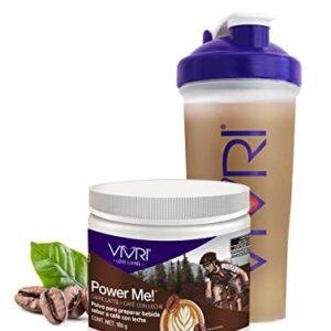 VIVRI Power Me! Caffe Latte | Natural Energy drink coffee | 30 Servings | With Green Tea, Yerba Mate, Guarana, Vitamins B12, B6, stevia, B Complex & Niacin tea | Add Water, Shake, & Enjoy