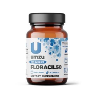 umzu floracil50 - 50 billion cfu - support gut health, immune system & digestion - with lactobacillus reuteri, lactobacillus rhamnosus & bifidobacterium - 30 day supply - 30 capsules