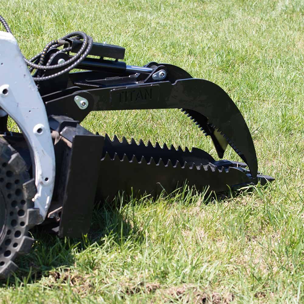 Titan Attachments Extreme Duty Stump Bucket Grapple Attachment, Universal Quick Tach Mounting Style, Ideal for Tree Stumps, Roots, Buried Rock, Single 3,000 PSI Cylinder