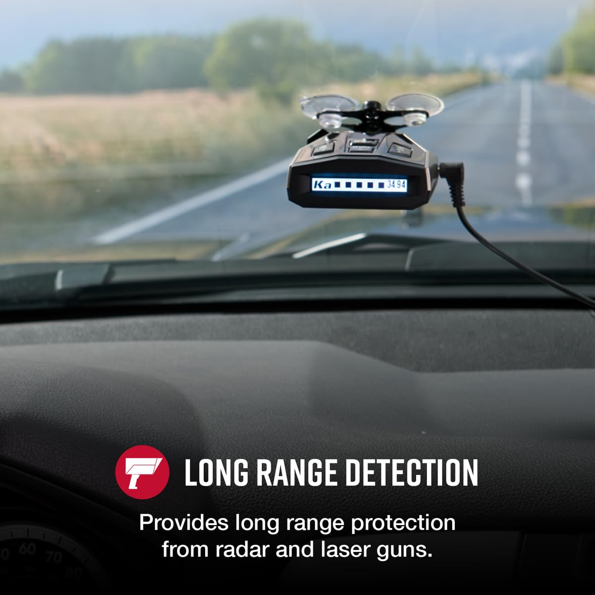 Cobra RAD 450 Laser Radar Detector: Long Range, False Alert Filter, Voice Alert & OLED Display, Black, RAD450