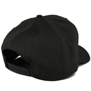 ARMYCREW Adjustable Solid Color Plain Cotton Polyester Blank Snapback Baseball Style Cap - Black