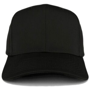 ARMYCREW Adjustable Solid Color Plain Cotton Polyester Blank Snapback Baseball Style Cap - Black