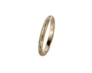 arthur's jewelry 14k solid yellow gold hand engraved hawaiian princess scroll band ring 2mm size 7