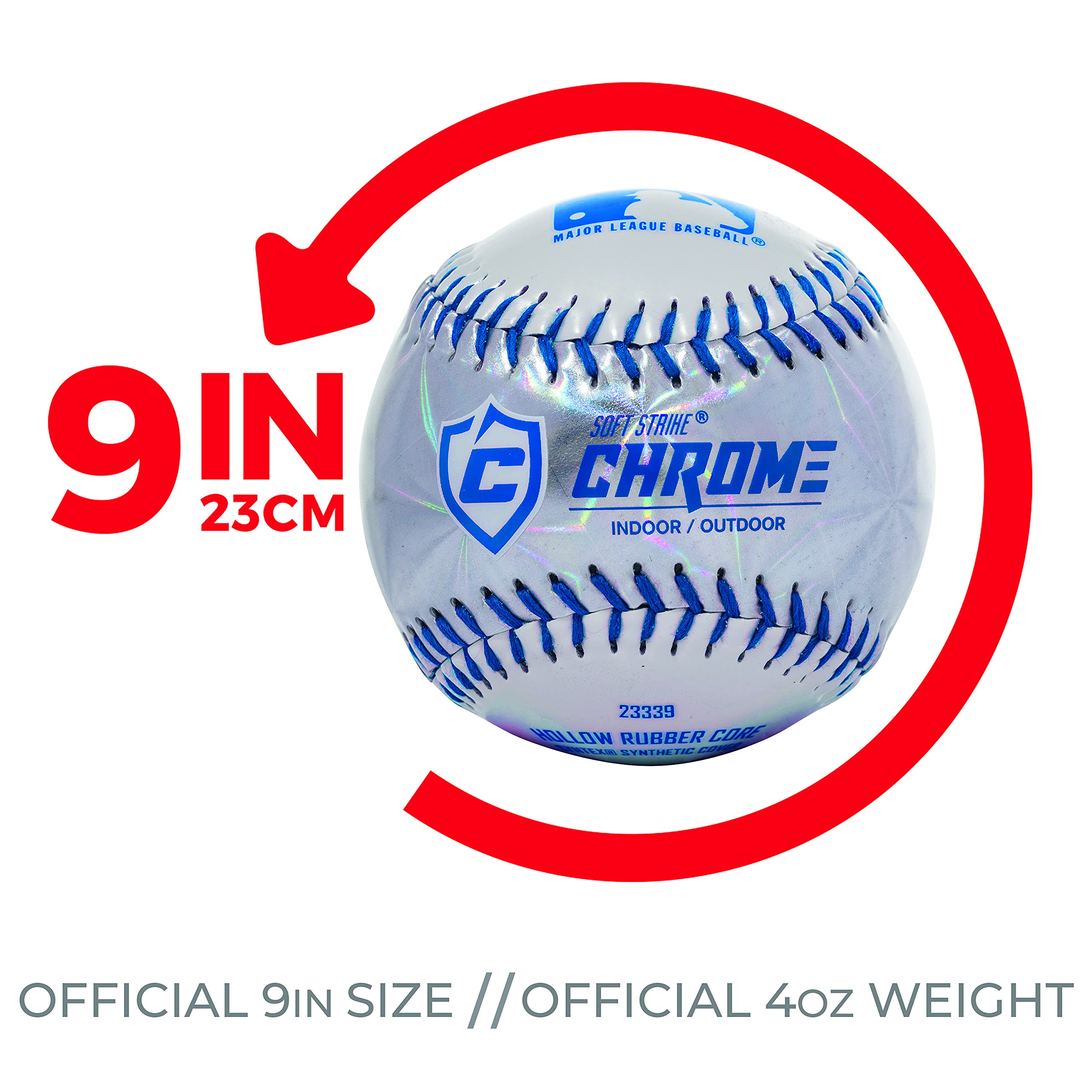 Franklin Sports - Soft Strike® - Hollow Core Chrome Teeball - MLB - Youth Tball - Baseball + Softball - Indoor & Outdoor Use