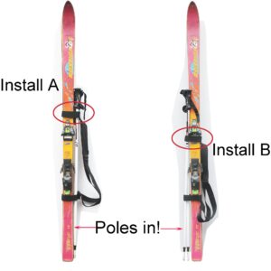 YYST Ski Tote | Skis and Poles Backpack Carrier | Ski and Pole Carry Sling Strap| ski Shoulder Strap -Hold your Poles together -Free your hand! Stronger than One Single Sling.