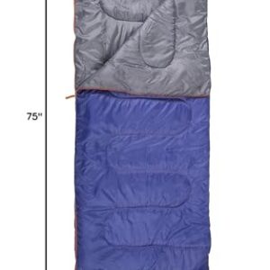 Stansport Redwood Rectangular 30" x 75" Sleeping Bag, Blue,Dark Green