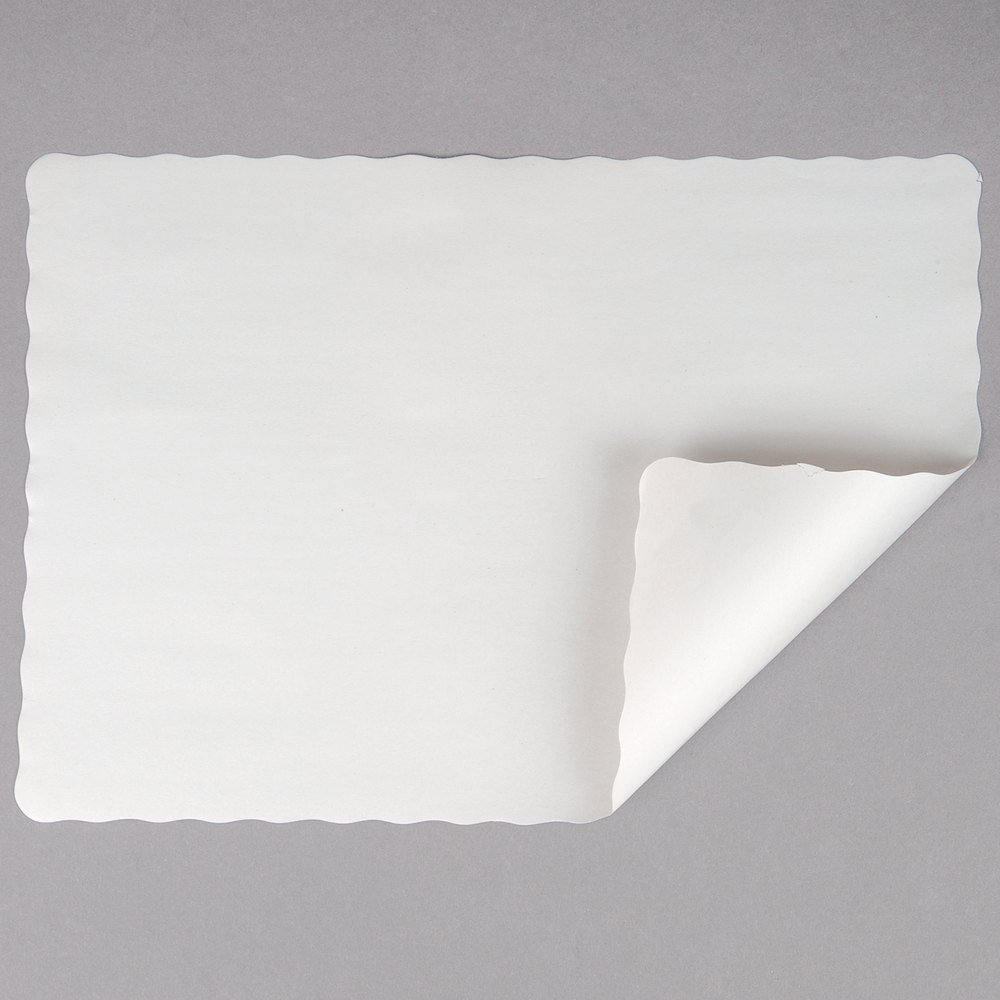 Off-White Colored Paper Placemat with Scalloped Edge - 1000/Case Size: 10" x 14" by Guffman