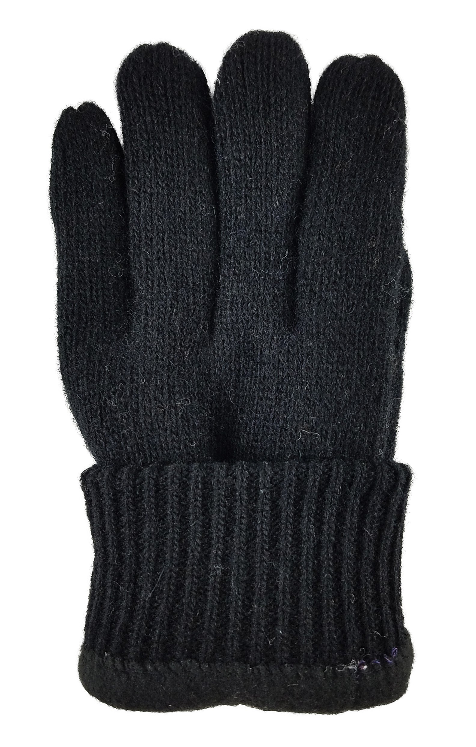 BRUCERIVER Men Pure Wool Knitted Gloves with Thinsulate Lining Size L/XL (Black)