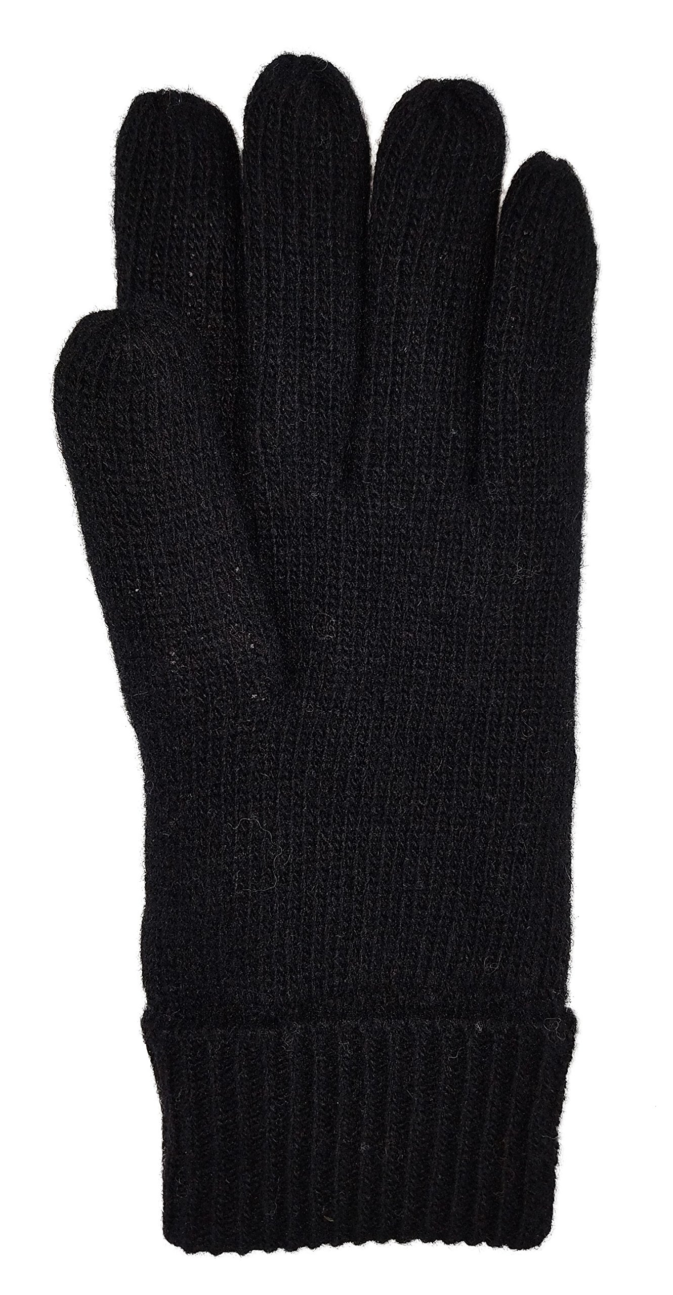 BRUCERIVER Men Pure Wool Knitted Gloves with Thinsulate Lining Size L/XL (Black)