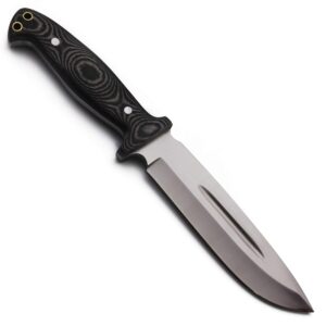 Handmade D2 Tool Steel Hunting Survival Knife with Micarta Handle, Leather Sheath, and Sharpening Stone - GCS102