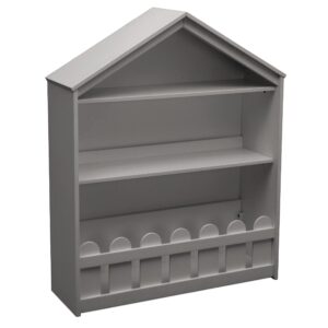 serta happy home storage bookcase - ideal for books, decor, homeschooling & more, grey