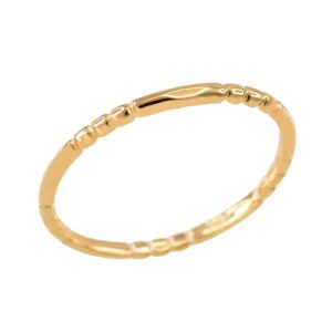 finger beaded knuckle ring in 10k yellow gold (size 5)