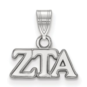 logoart sterling silver zeta tau alpha small pendant chain included