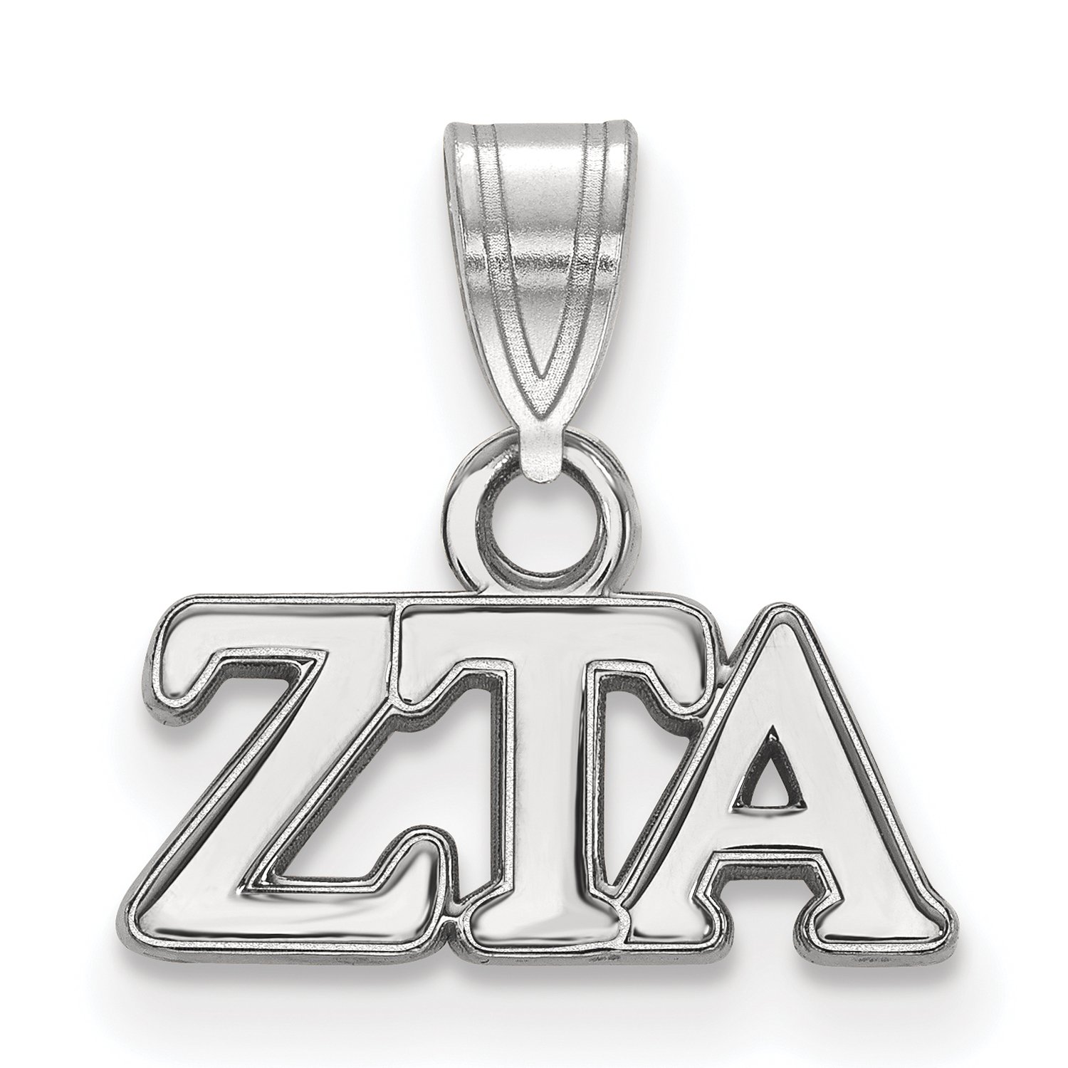 LogoArt Sterling Silver Zeta Tau Alpha Small Pendant Chain Included