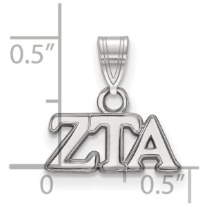 LogoArt Sterling Silver Zeta Tau Alpha Small Pendant Chain Included