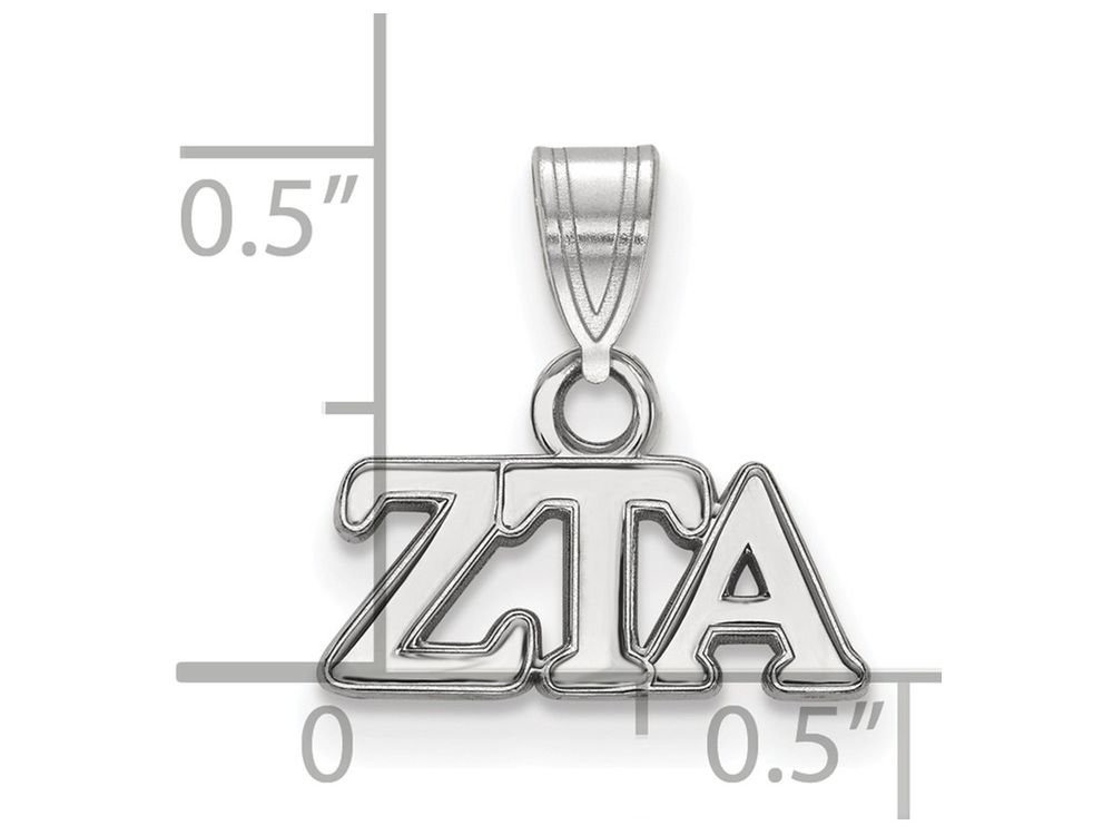 LogoArt Sterling Silver Zeta Tau Alpha Small Pendant Chain Included