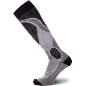 pure athlete elite ski socks – lightweight merino wool warm skiing sock for men and women (m, black)