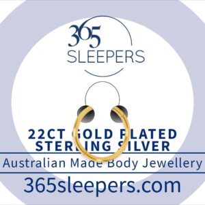 365 SLEEPERS Gold Plated Sterling Silver Hinged Hoop Unisex Nose Segment Ring Sleeper Earrings Australian Made Nickel Free Hypoallergenic 8mm - 14mm