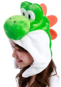 sazac super mario bros. adult fluffy beanie soft warm costume cap - yoshi