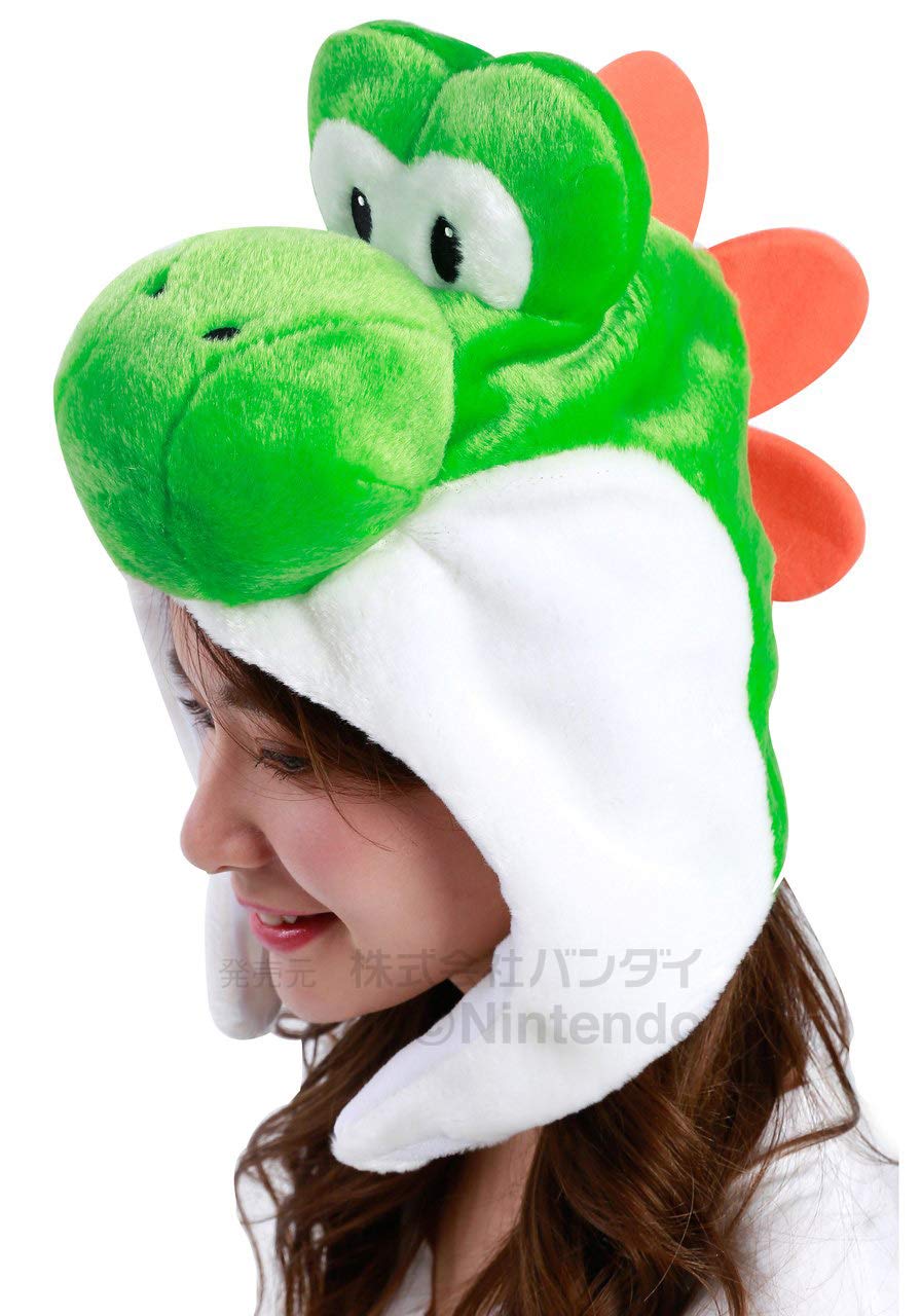 SAZAC Super Mario Bros. Adult Fluffy Beanie Soft Warm Costume Cap - Yoshi