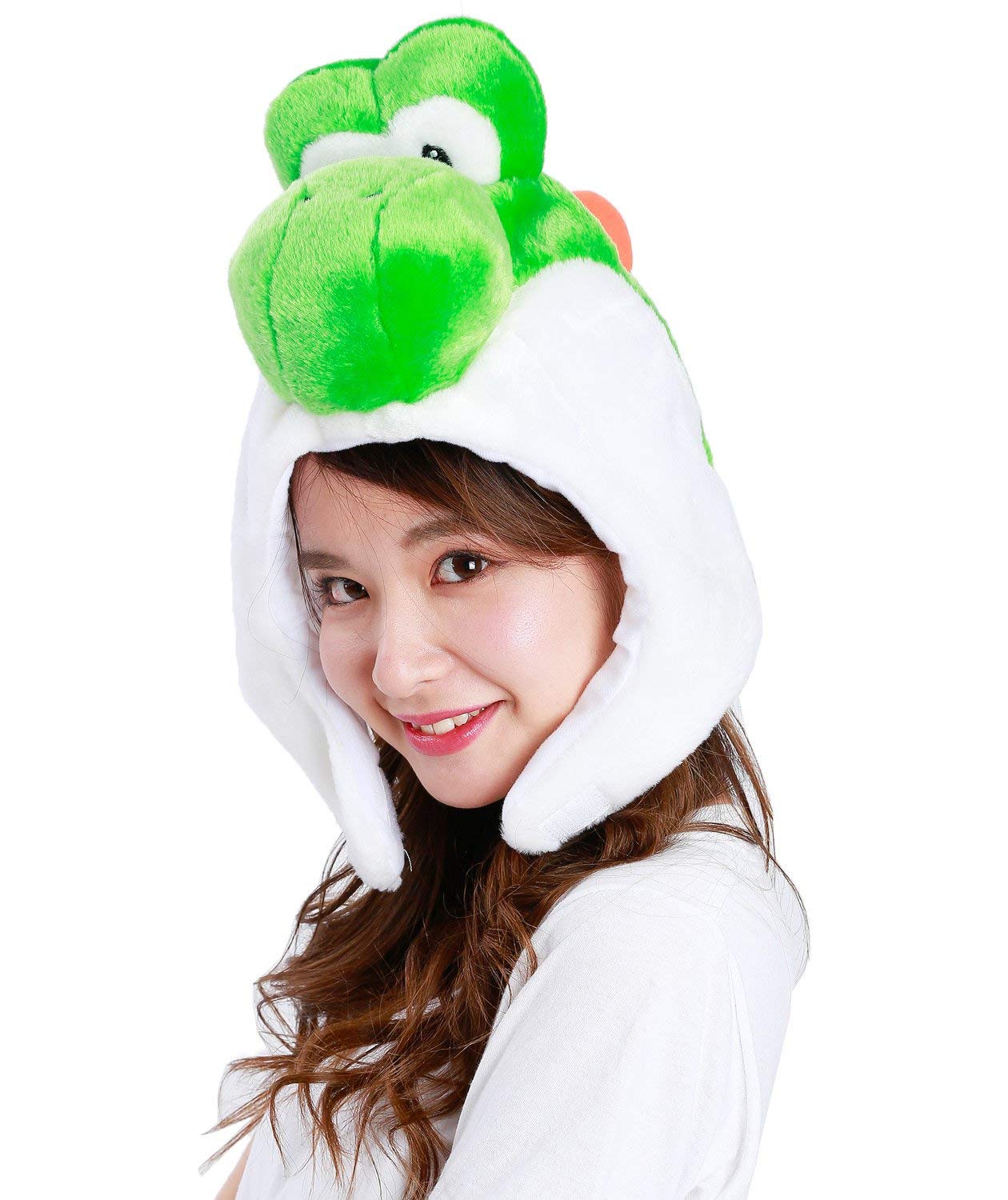 SAZAC Super Mario Bros. Adult Fluffy Beanie Soft Warm Costume Cap - Yoshi