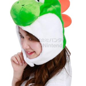 SAZAC Super Mario Bros. Adult Fluffy Beanie Soft Warm Costume Cap - Yoshi