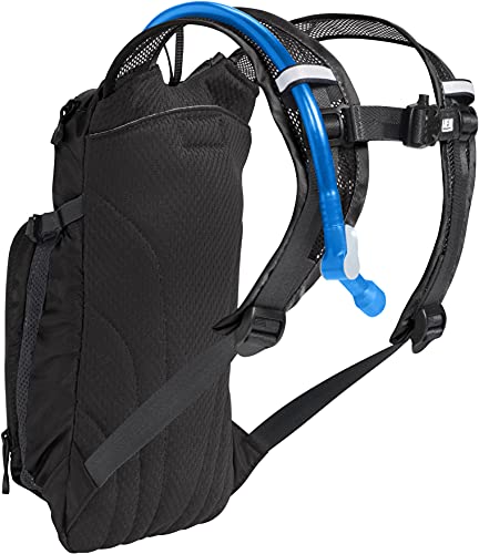 CamelBak Mini M.U.L.E. Kids Hydration Backpack for Hiking and Biking - 50oz, Black/Flames