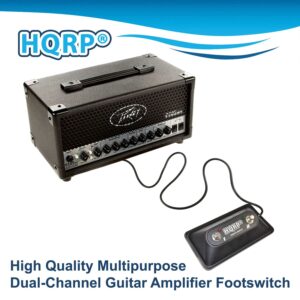 HQRP 2-Button Guitar Amp Footswitch compatible with Peavey 03022920 fits Nashville, ValveKing, Windsor, 6505 Head, 6505 112 Combo amps