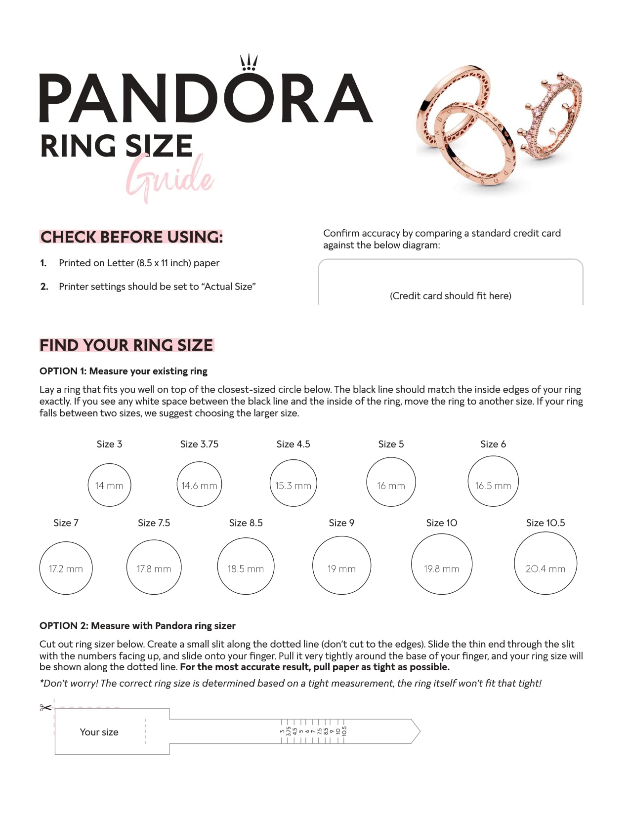 Pandora Jewelry Entwined Cubic Zirconia Ring in Rose, Size 9, No Box