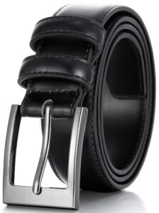 marino's dress belt men, elegant mens belts leather with single prong buckle, genuine leather belt for men - black - 38