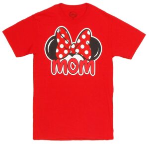 disney adults minnie mouse mom fan red medium t-shirt