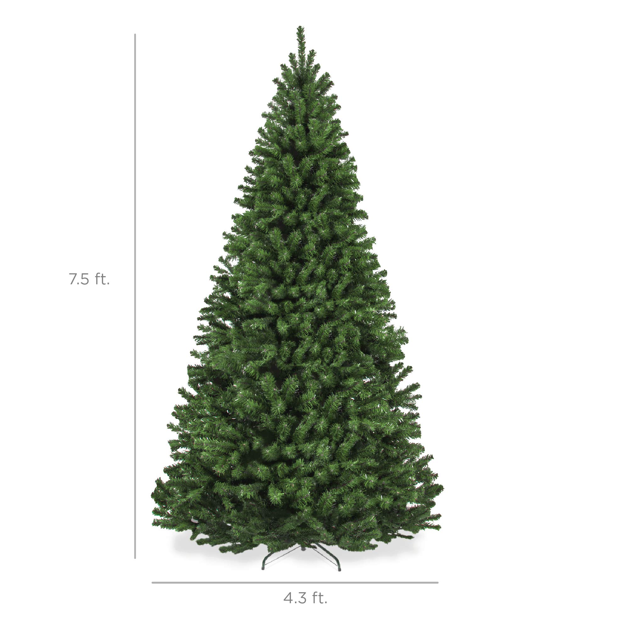 Best Choice Products 7.5ft Premium Spruce Artificial Holiday Christmas Tree for Home, Office, Party Decoration w/ 1,346 Branch Tips, Easy Assembly, Metal Hinges & Foldable Base