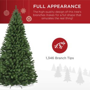 Best Choice Products 7.5ft Premium Spruce Artificial Holiday Christmas Tree for Home, Office, Party Decoration w/ 1,346 Branch Tips, Easy Assembly, Metal Hinges & Foldable Base