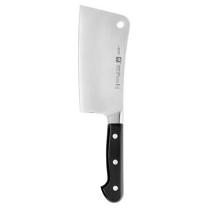 zwilling pro 6-inch meat cleaver razor-sharp german knife set made in company-owned german factory with special formula steel, perfected for almost 300 years, stainless steel