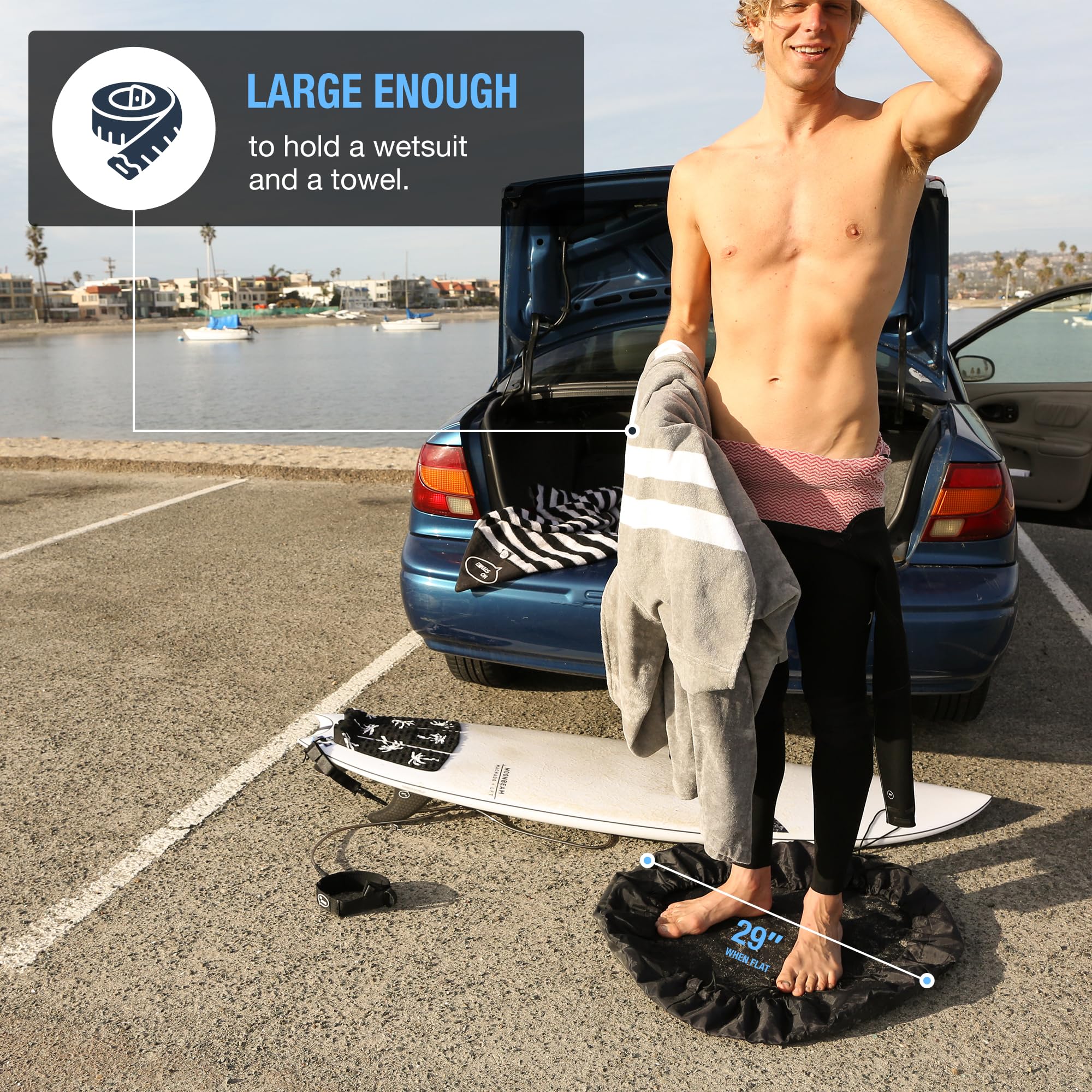 Ho Stevie! Durable Wetsuit Changing Mat/Waterproof Dry-Bag for Surfers (Clean Wetsuit, Clean Car)