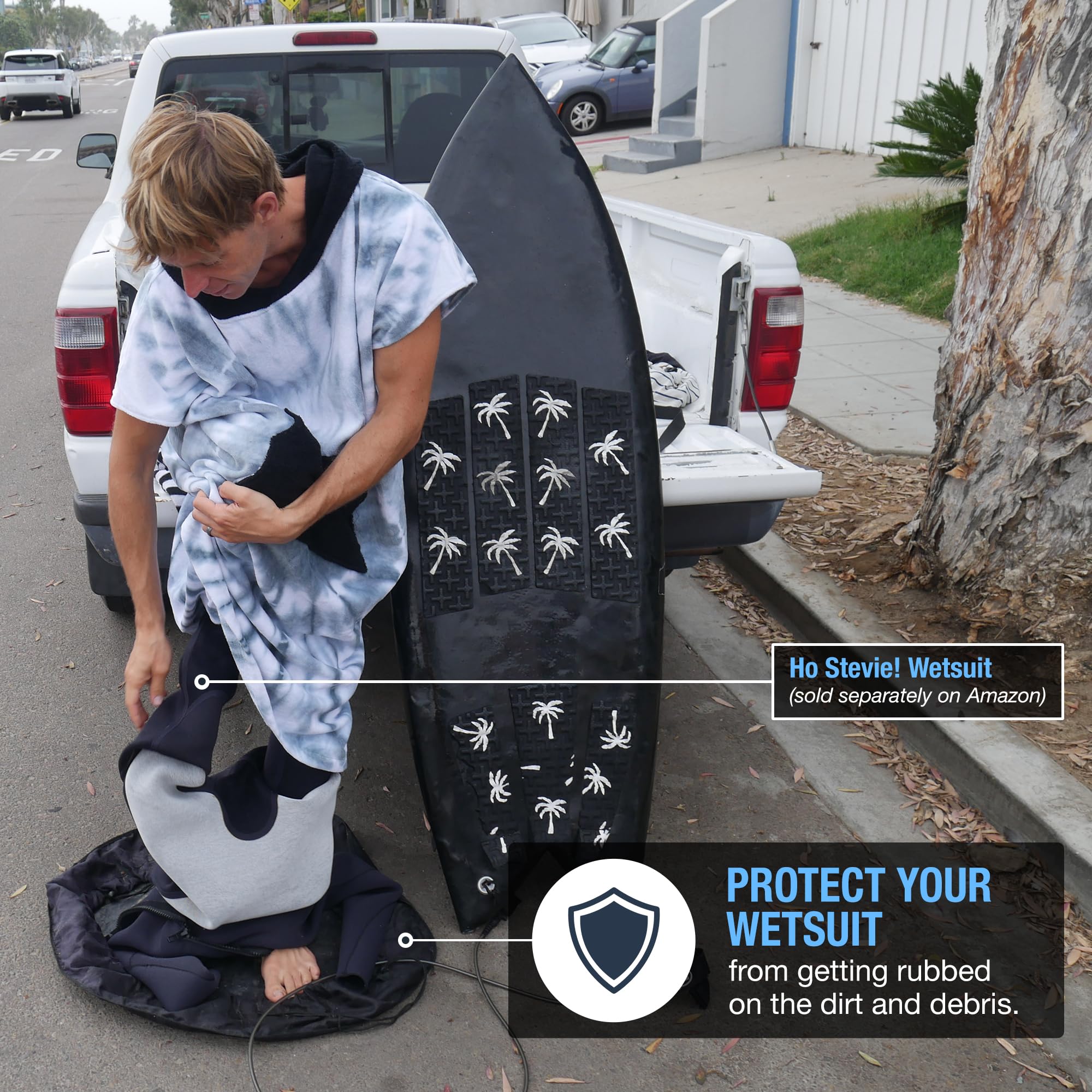 Ho Stevie! Durable Wetsuit Changing Mat/Waterproof Dry-Bag for Surfers (Clean Wetsuit, Clean Car)