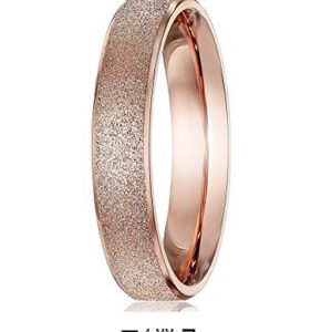 LOVE Beauties 4mm Women's Titanium Rose Gold Wedding Band Ring (4.5)